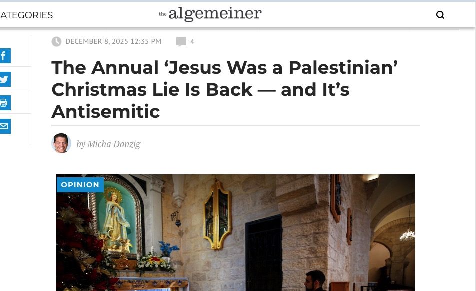 The Annual ‘Jesus Was a Palestinian’ Christmas Lie Is Back — and It’s ...